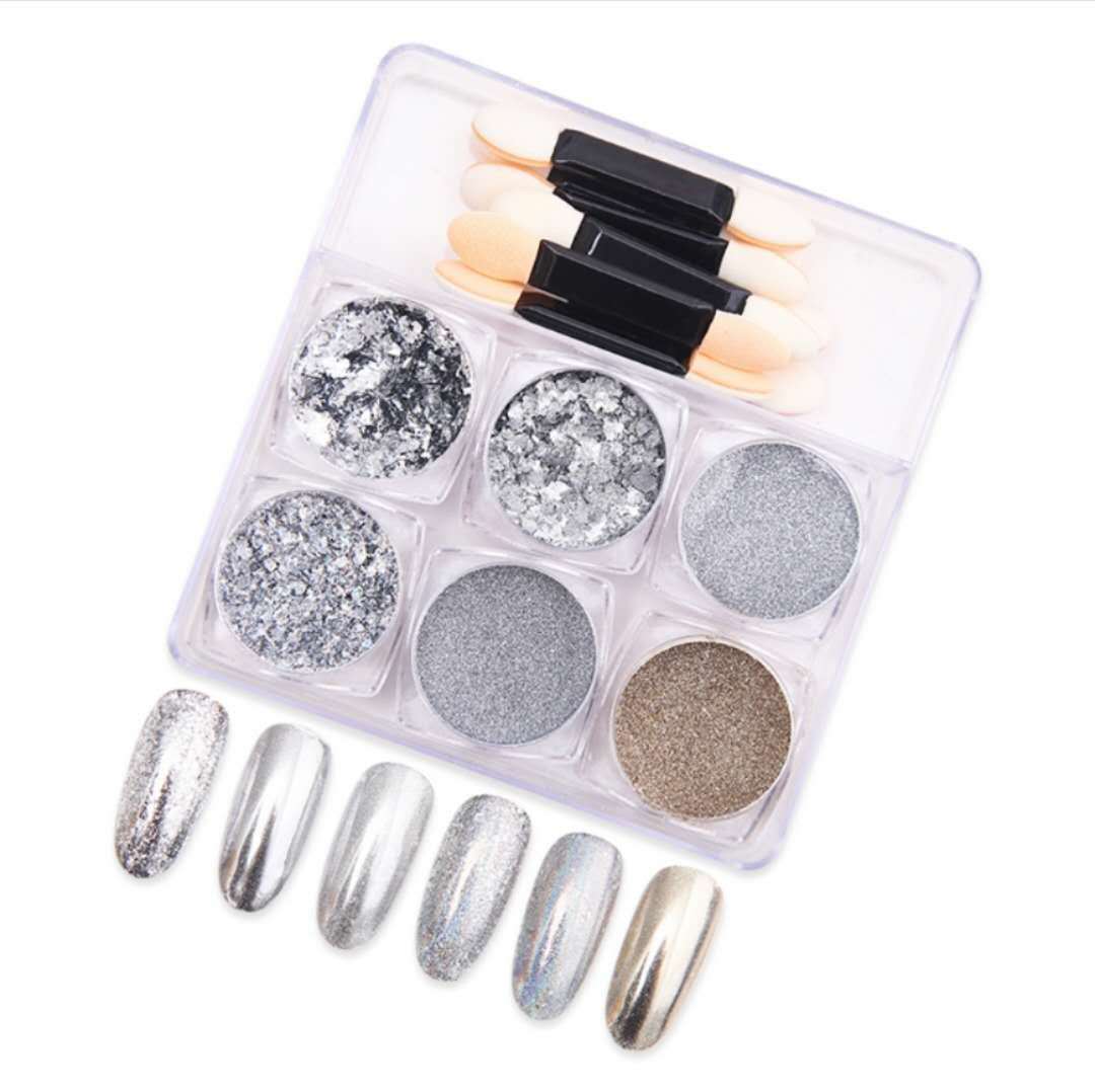 Powder + Glitter Set 6 pcs with brush