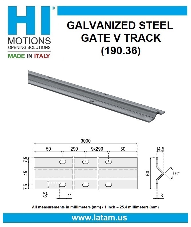 HI-MOTIONS GALVANIZED STEEL GATE V TRACK 12 FT SLIDING GATES (190.36) 2 ...