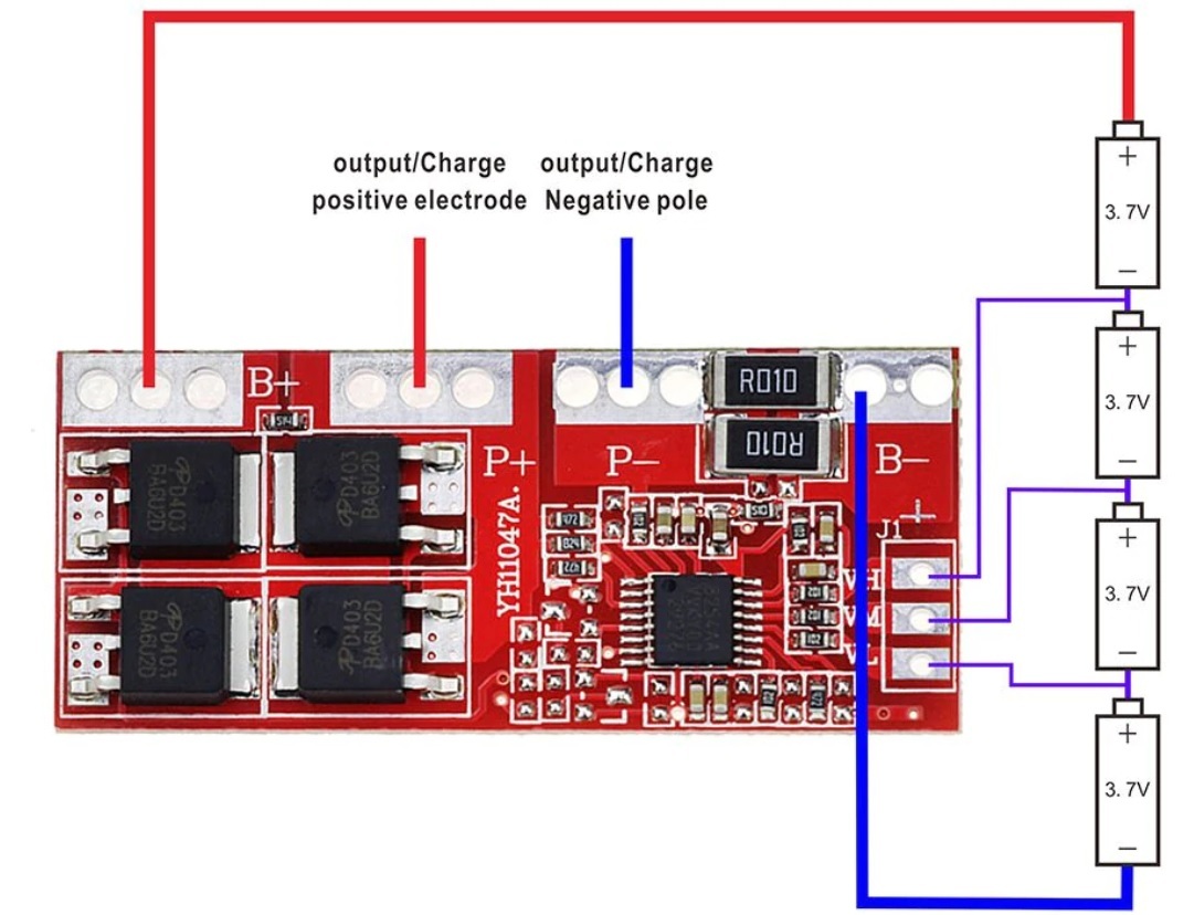 Modul BMS 4S, 30A, 14.8V