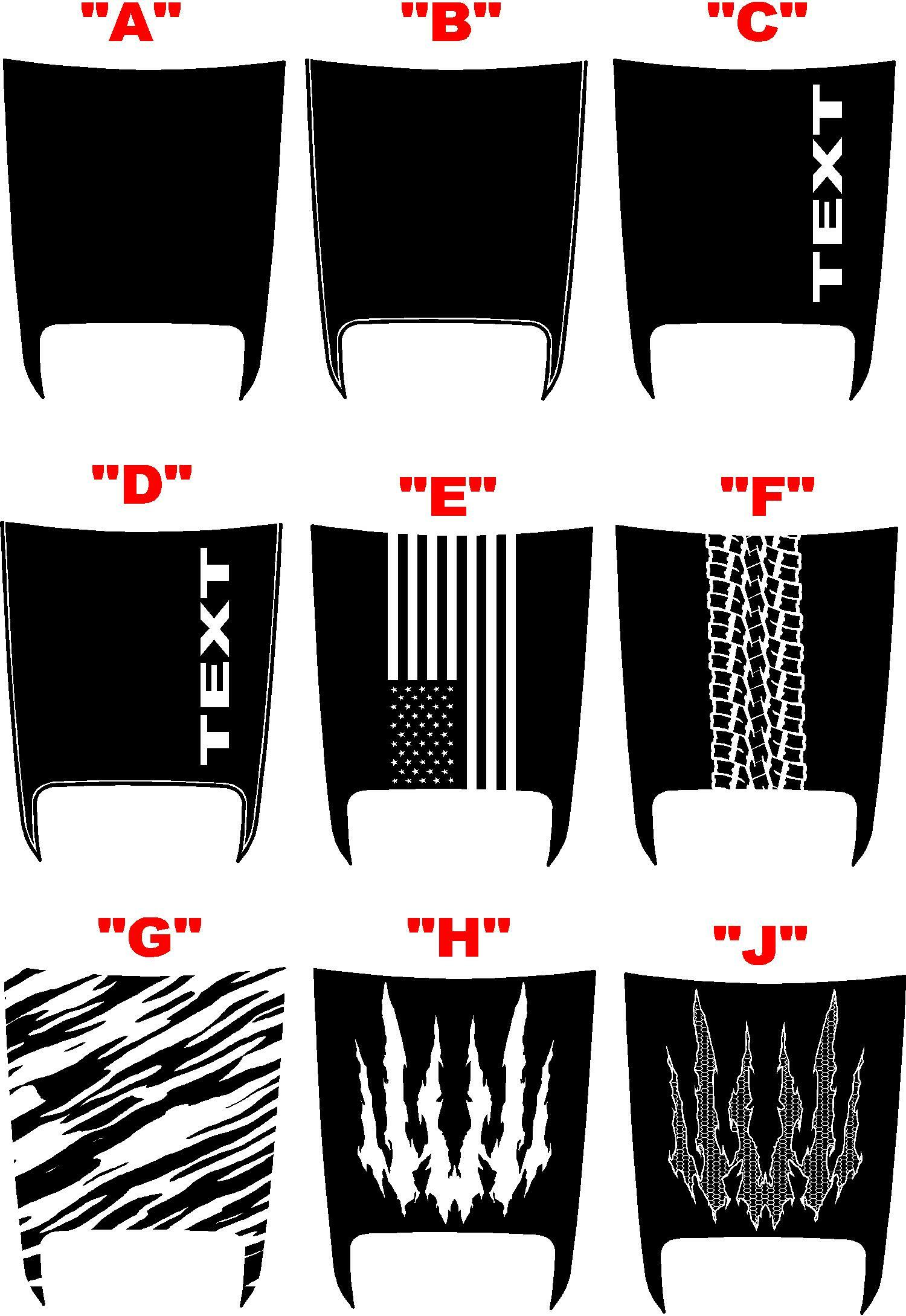 2021 – UP Ram 1500 TRX Hood Top Scoop / Intake Scoop Decal Kit – Vinyl ...