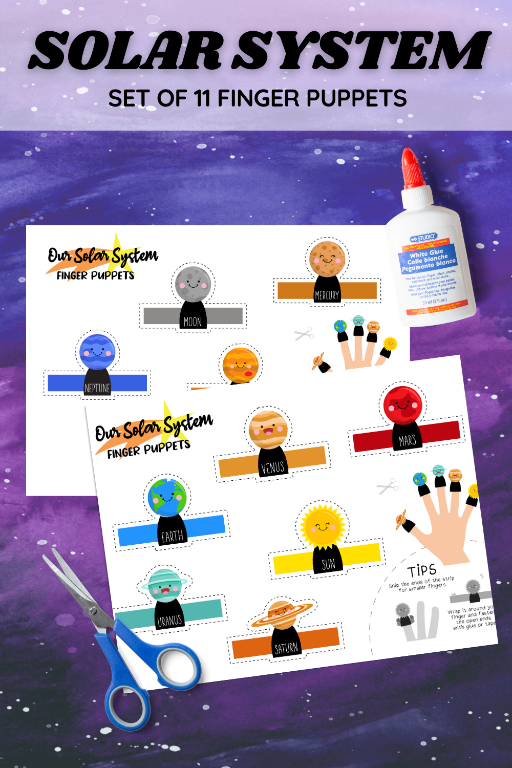 Free Printable Finger Puppets - Our Solar System
