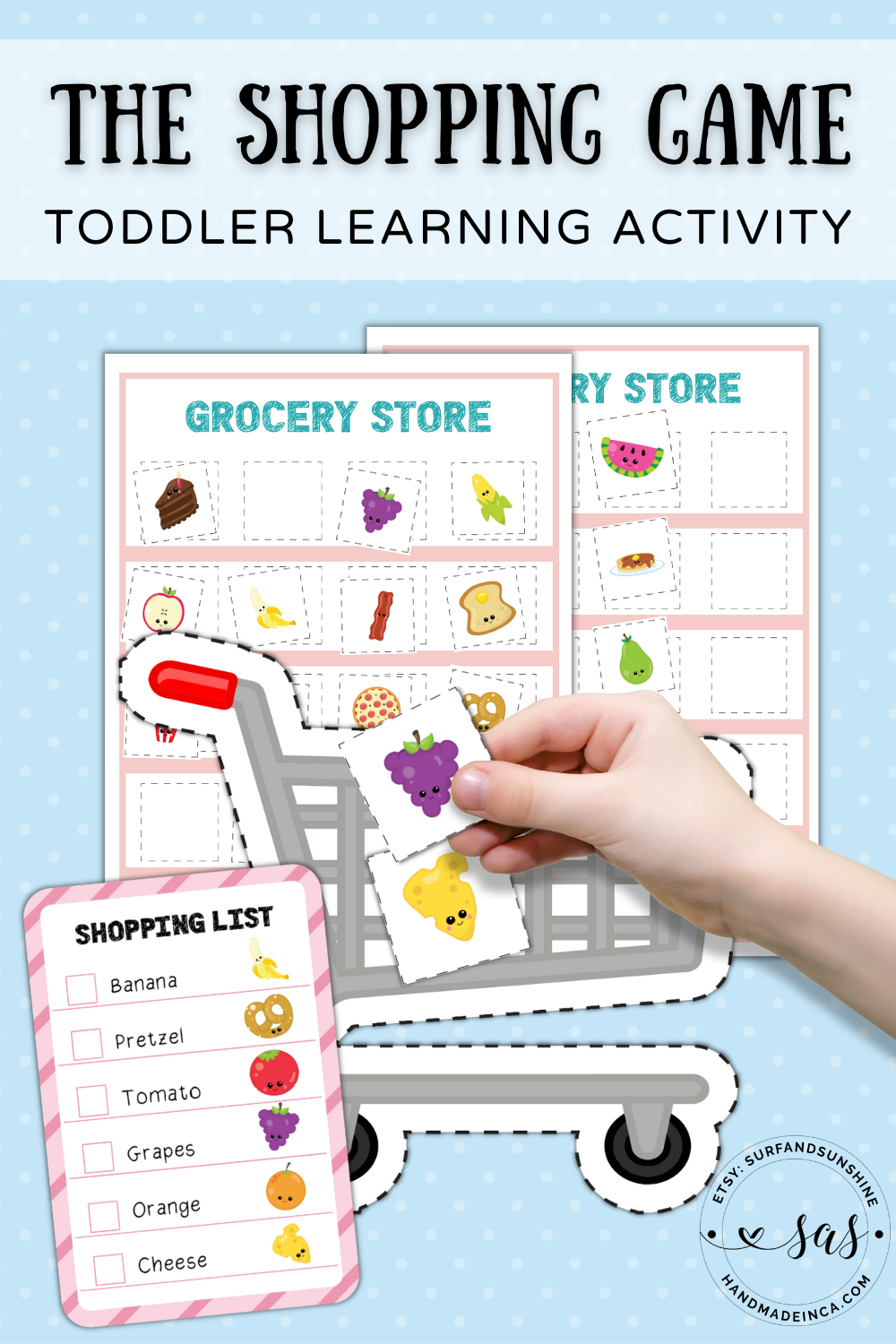 Grocery Store Shopping Game | Toddler Busy Book Activity