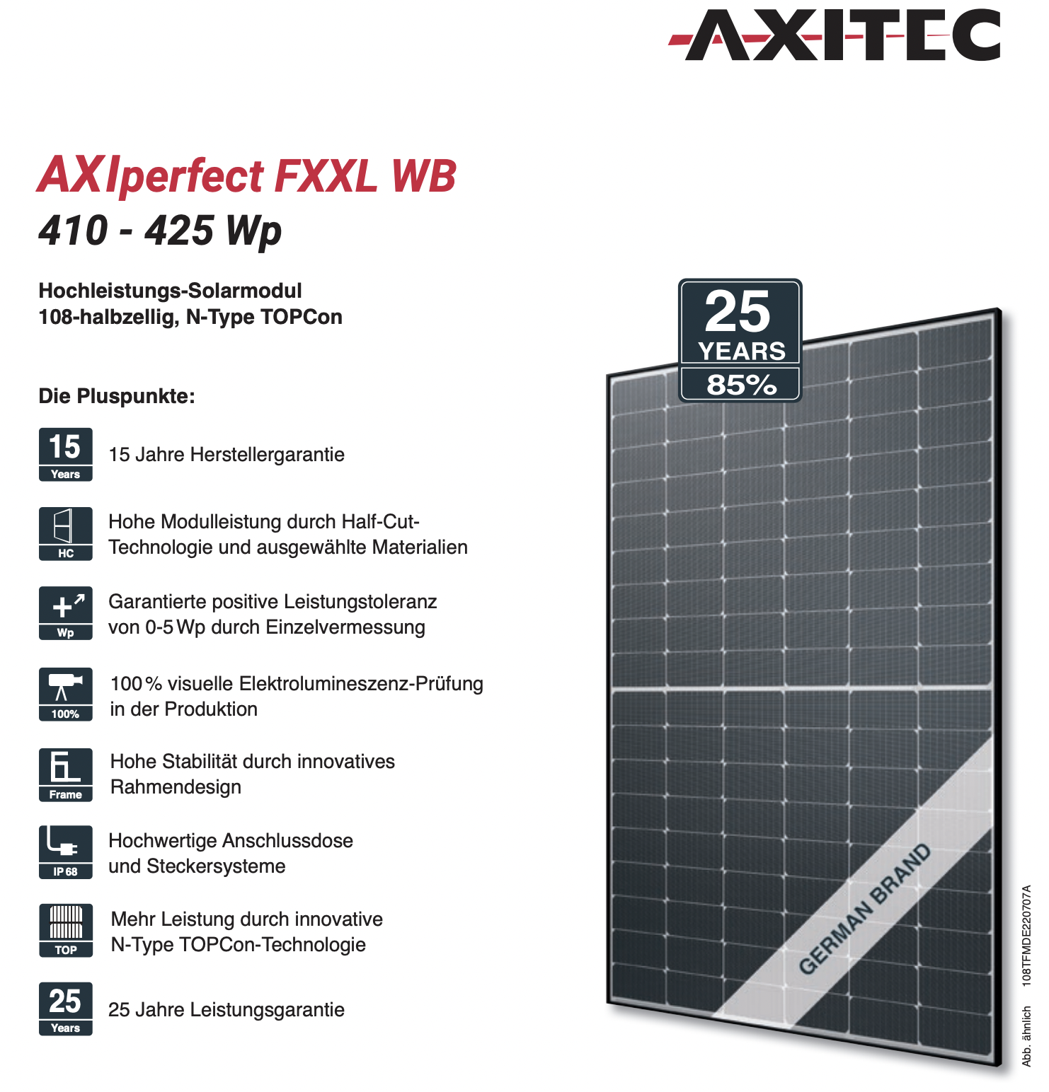 AXITEC Solarmodul 420 Wp - AC-420TFM/108WB AXIperfect FXXL WB