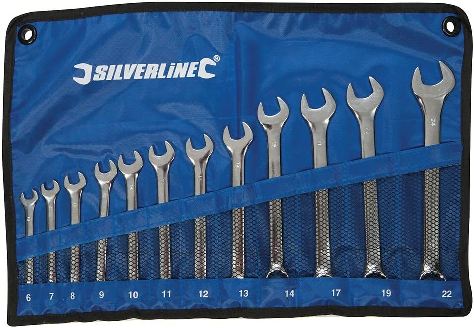 Silverline Combination Spanner Set 6-22 mm - 12 Pieces Size Name:6 - 22mm