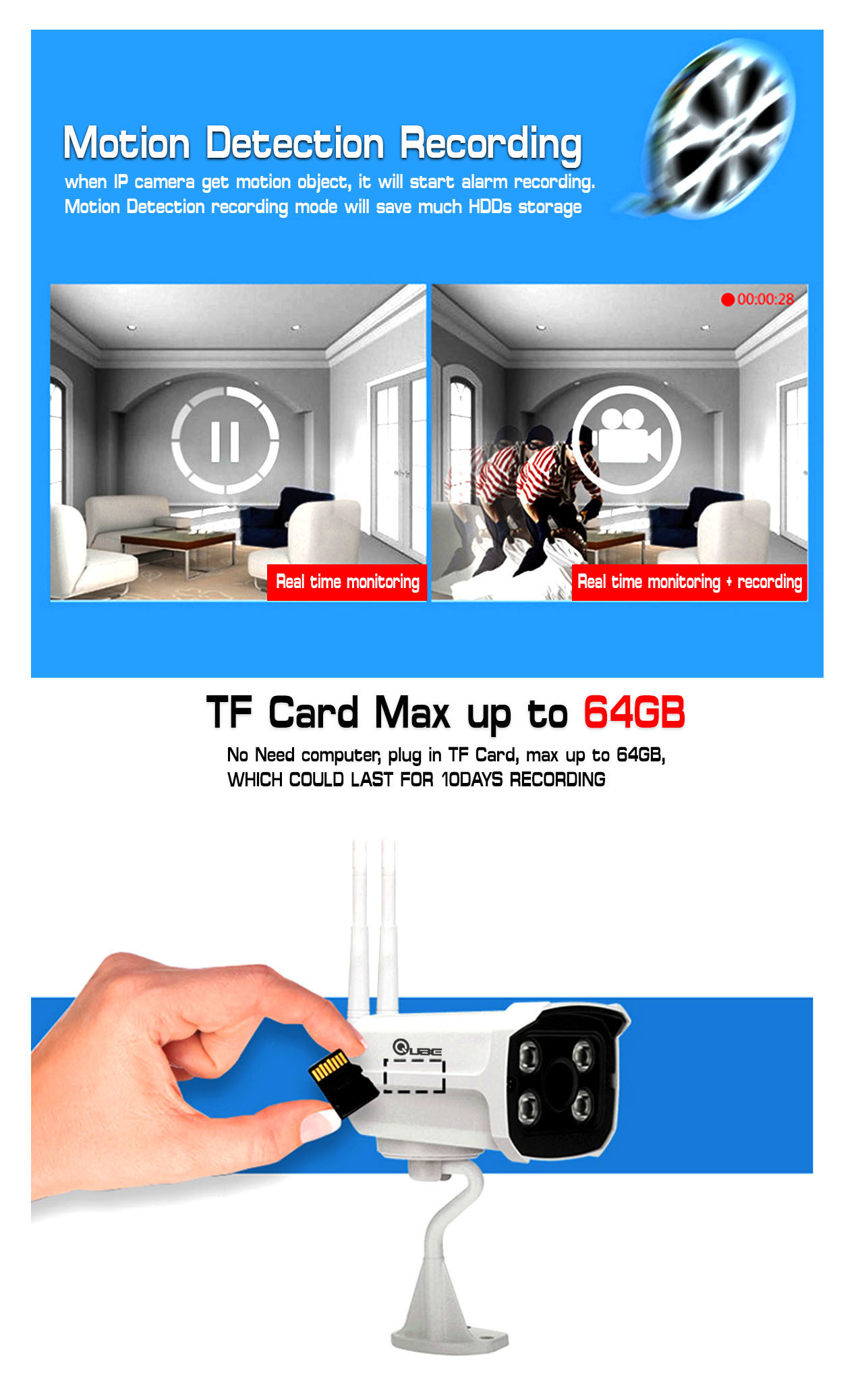 Qube Wifi Outdoor 2.0 CCTV Camera