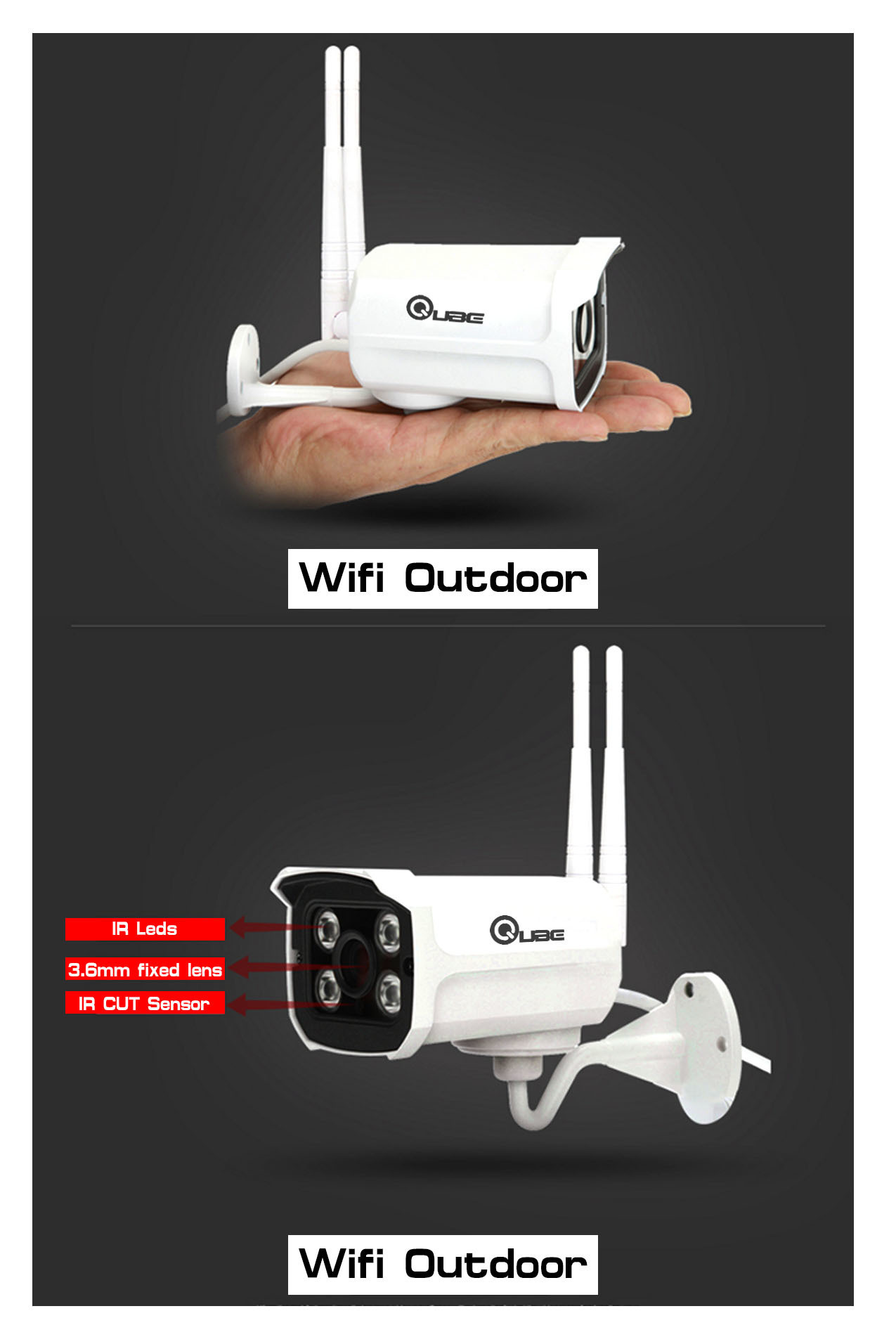 Qube Wifi Outdoor 2.0 CCTV Camera