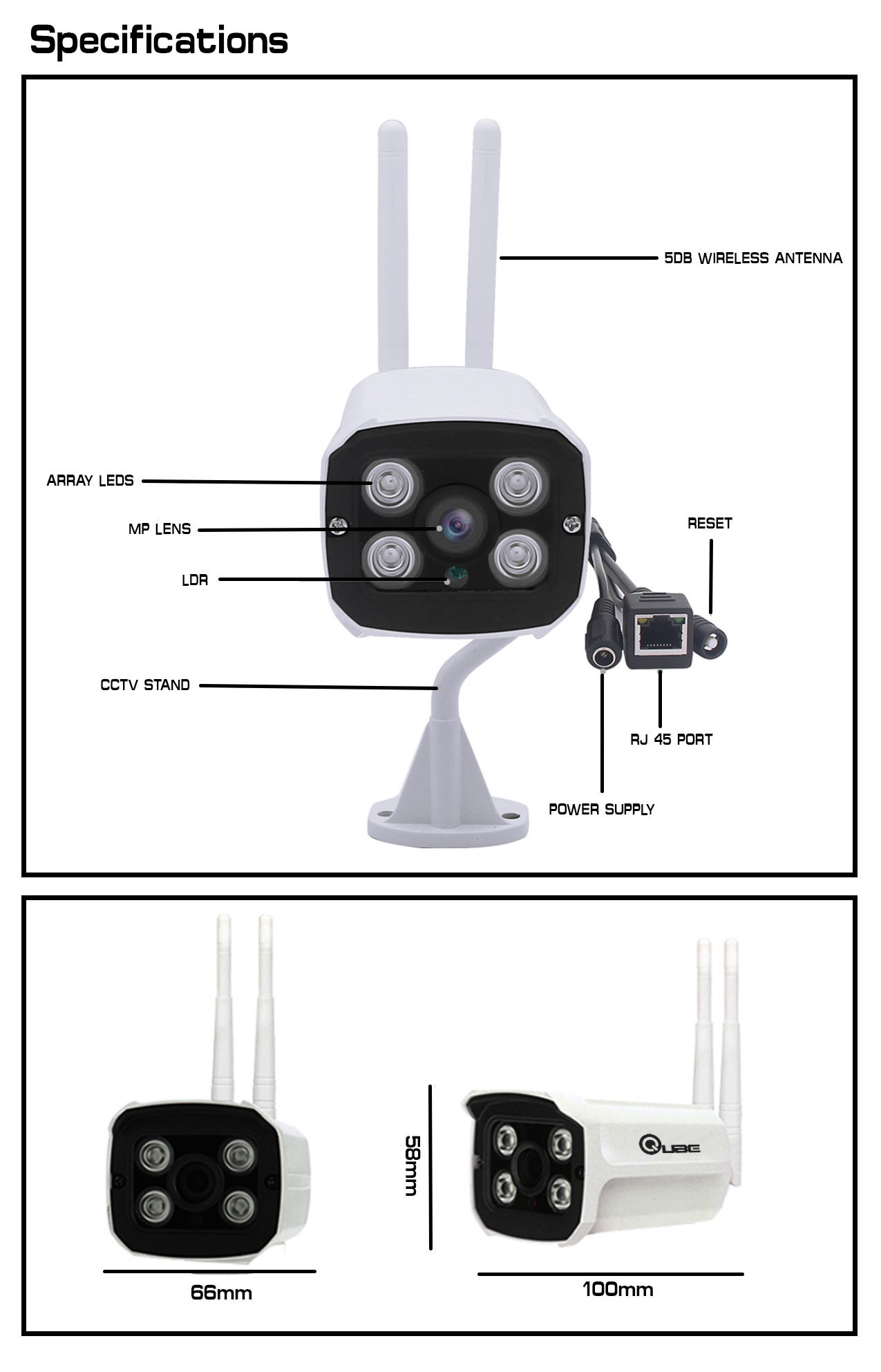 Qube Wifi Outdoor 2.0 CCTV Camera