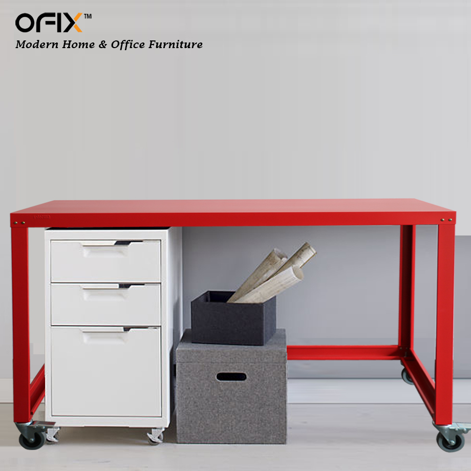Ofix All Metal Mobile Desk (120x55) (Red)