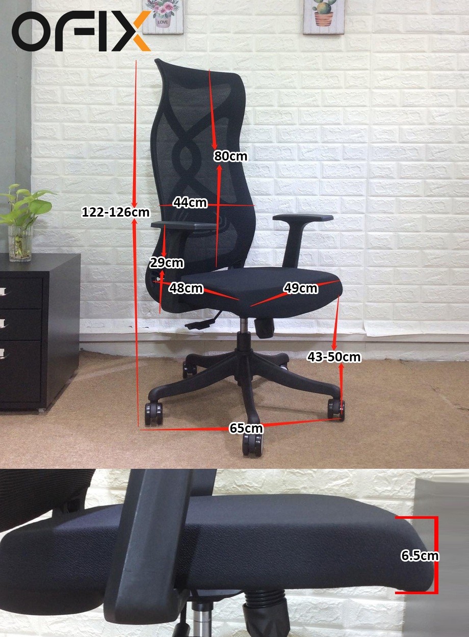 Ofix Korean 21 Ergonomic Office Chair (Black)