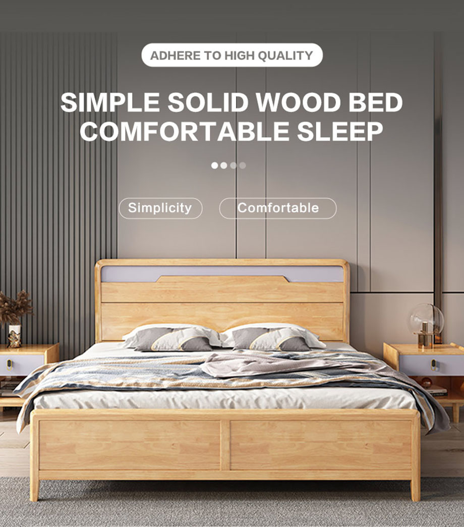 Flotti Xanthi Solid Thailand Rubberwood Bed Frame w/ Pull-Out Drawer ...