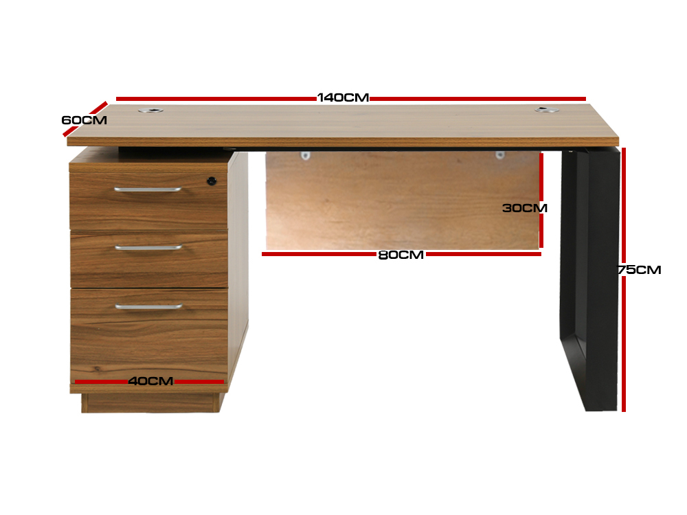 Ofix 211-OF Executive Table with Drawer (Teakwood)