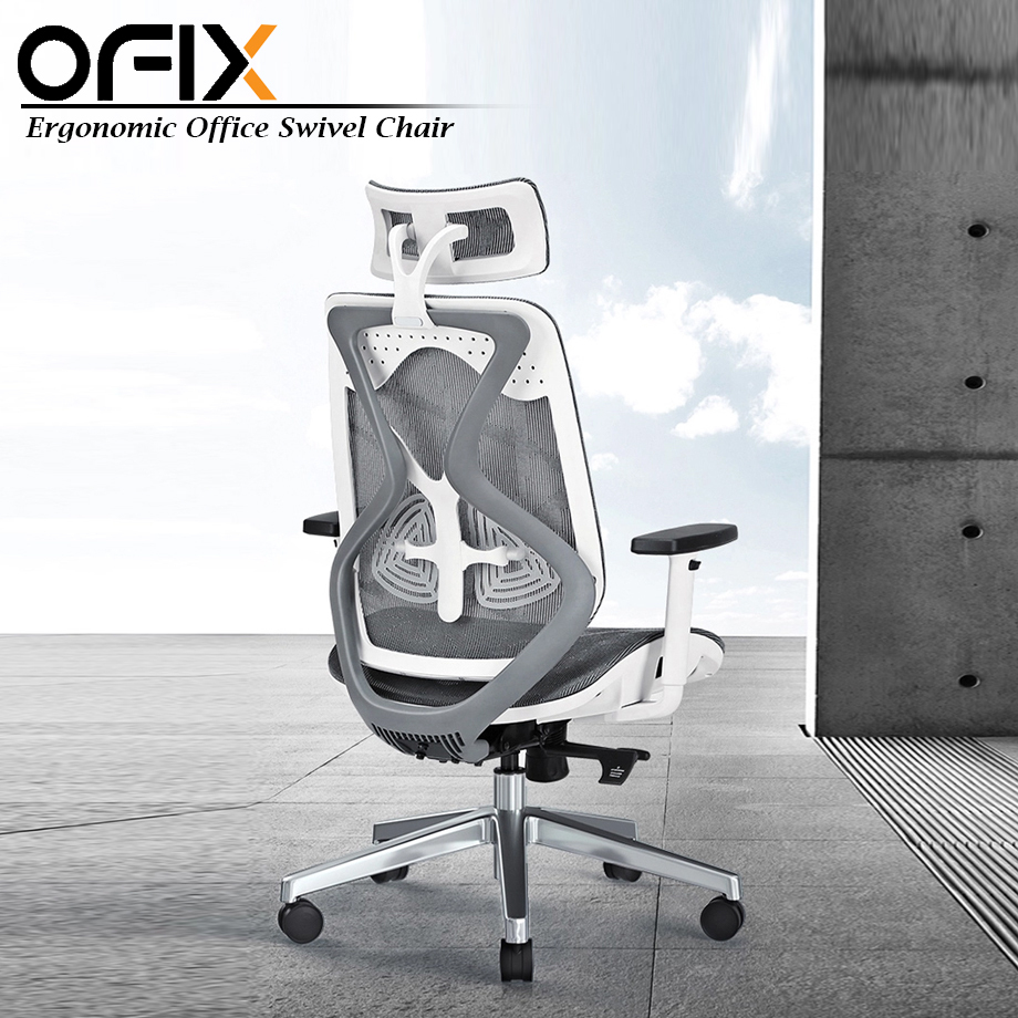 (Sale) Ofix Korean-104 High Back All Mesh Chair (Blue) (No Headrest)
