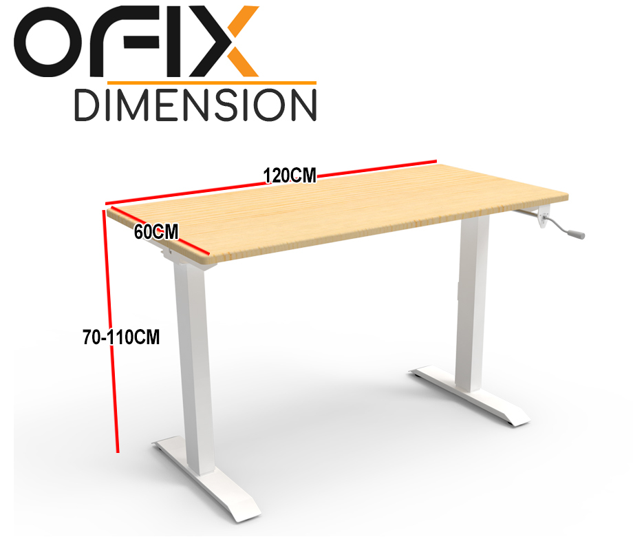 Ofix HDF105 (120x60) Manual Height Adjustable Desk