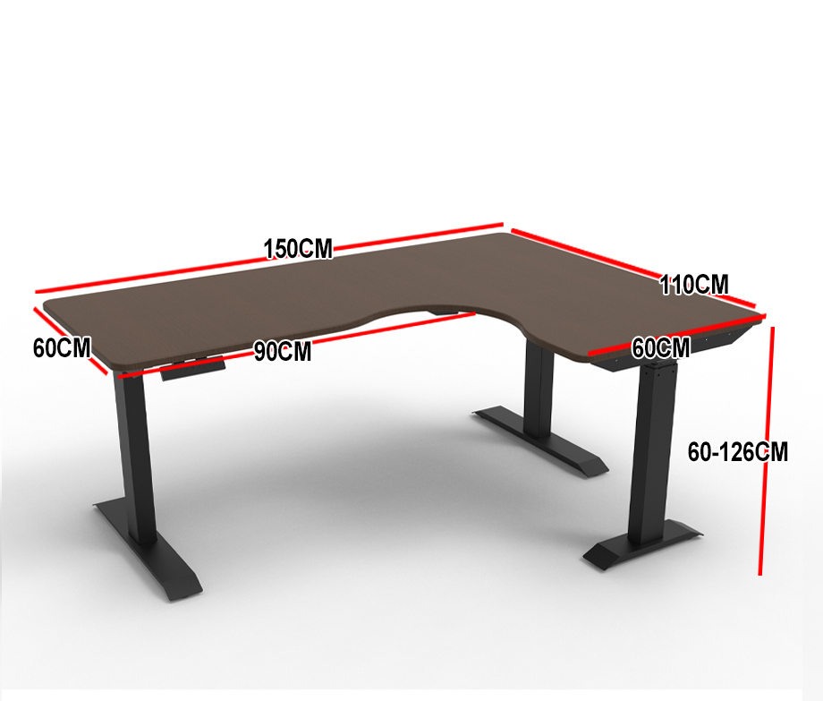 Ofix HDF106 (110x60-90x60) L-Shape Height Adjustable Desk