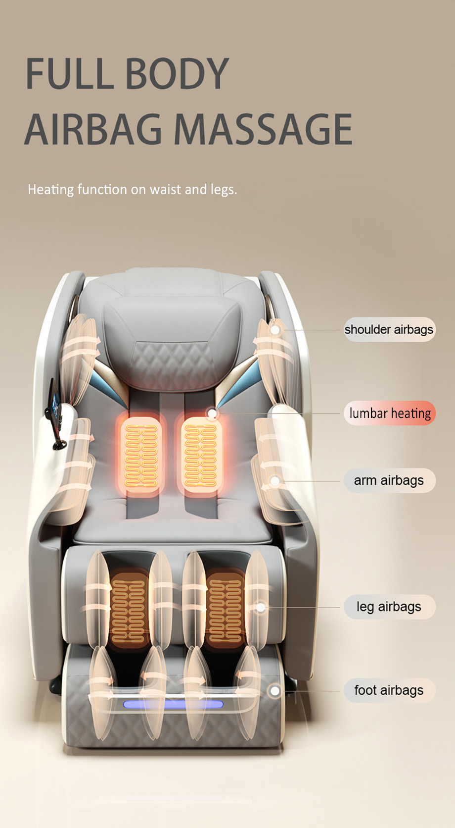 Flotti Chandelle Kinetic Massage Chair Large LCD Touch Screen with THAI ...