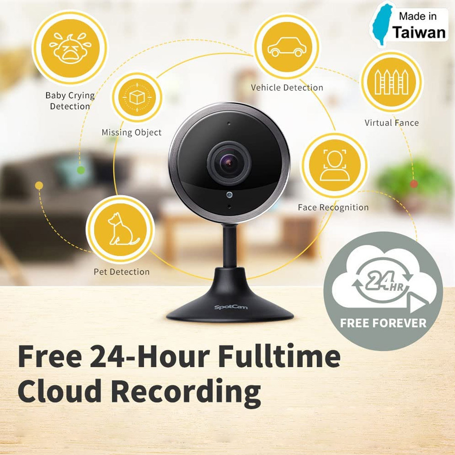 SpotCam Taiwan Pano 2 Wireless Home Security Camera 1080P, 5MP Image ...