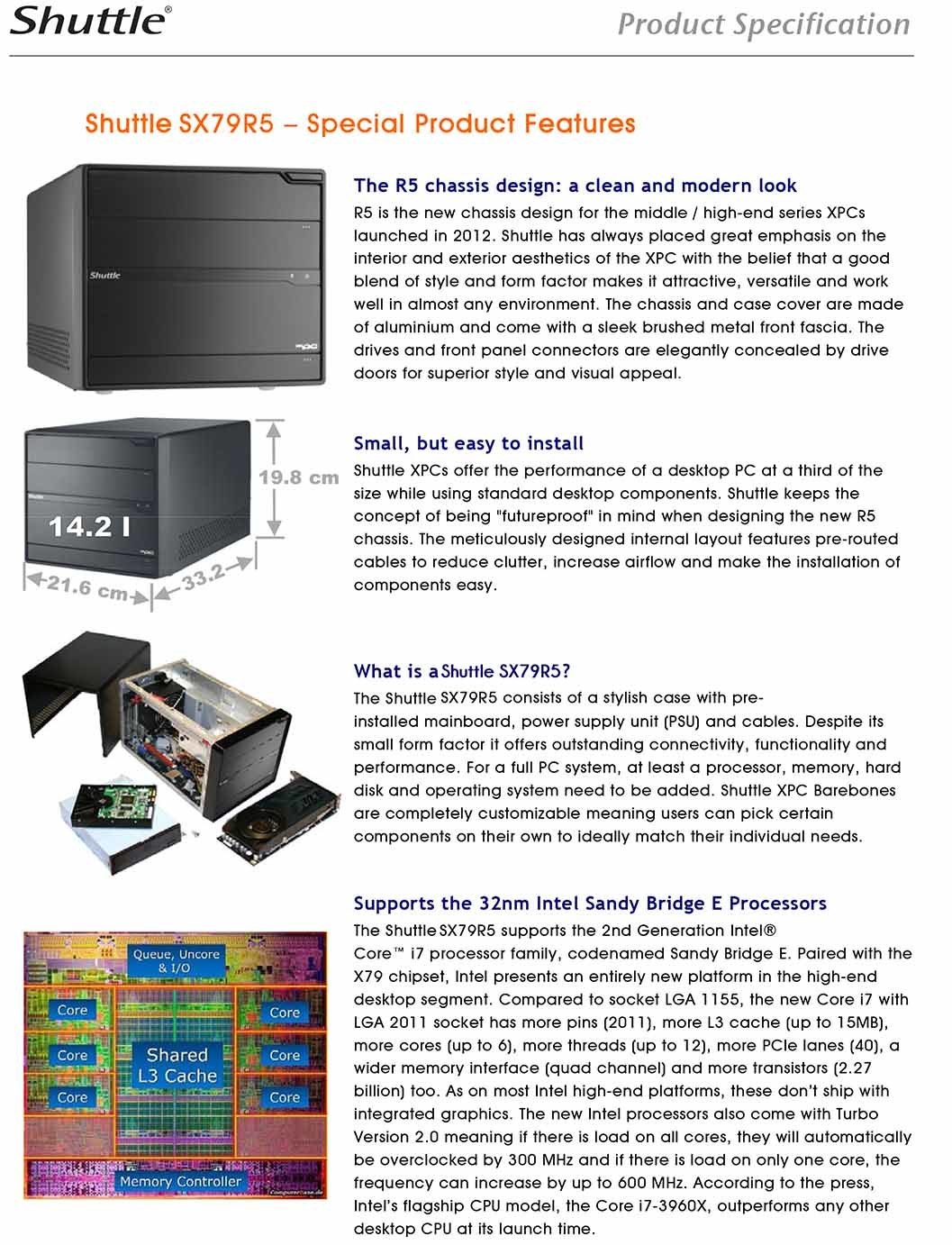 SHUTTLE SZ87R6 24/7 LIQUID COOLING / 80 PLUS 500W POWER SUPPLY / WIFI READY