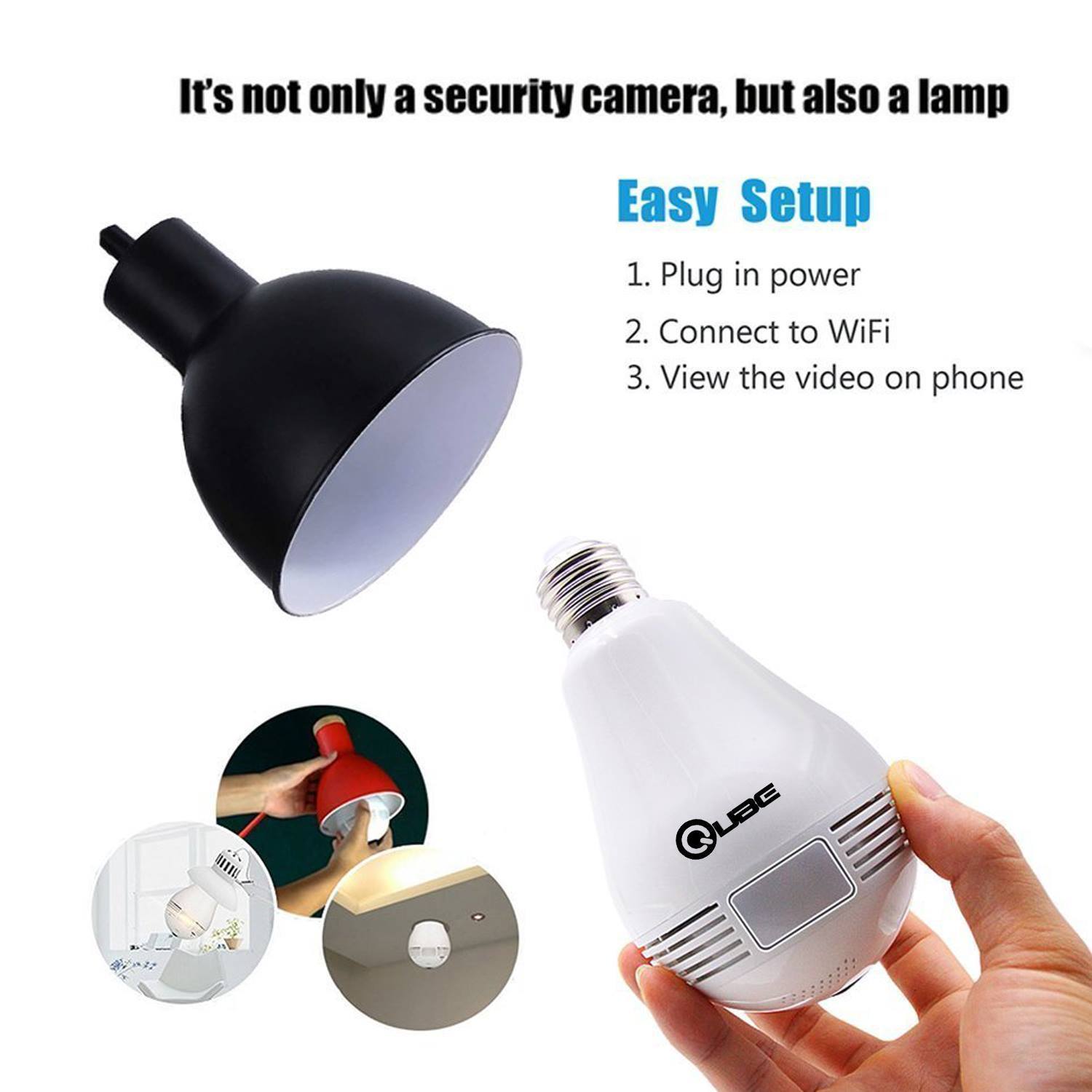 Qube Wifi 360 2.0 Bulb CCTV Camera