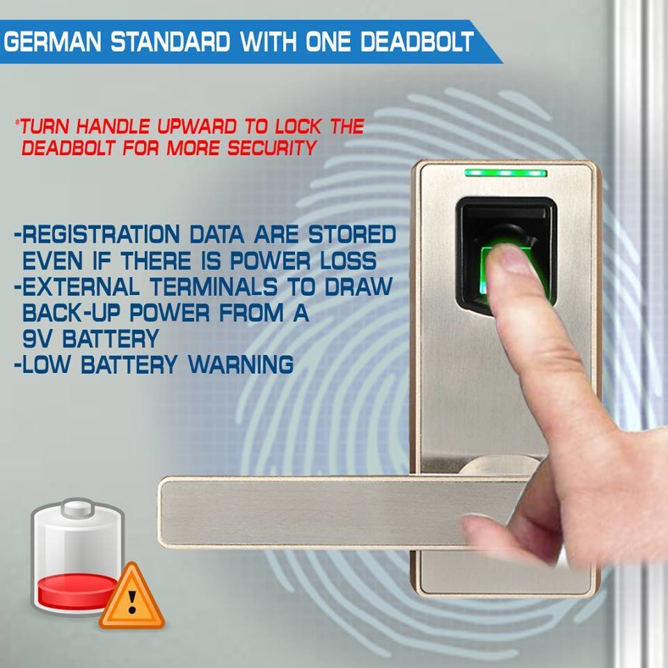 QUBE Biometric Door Lock (Fingerprint)
