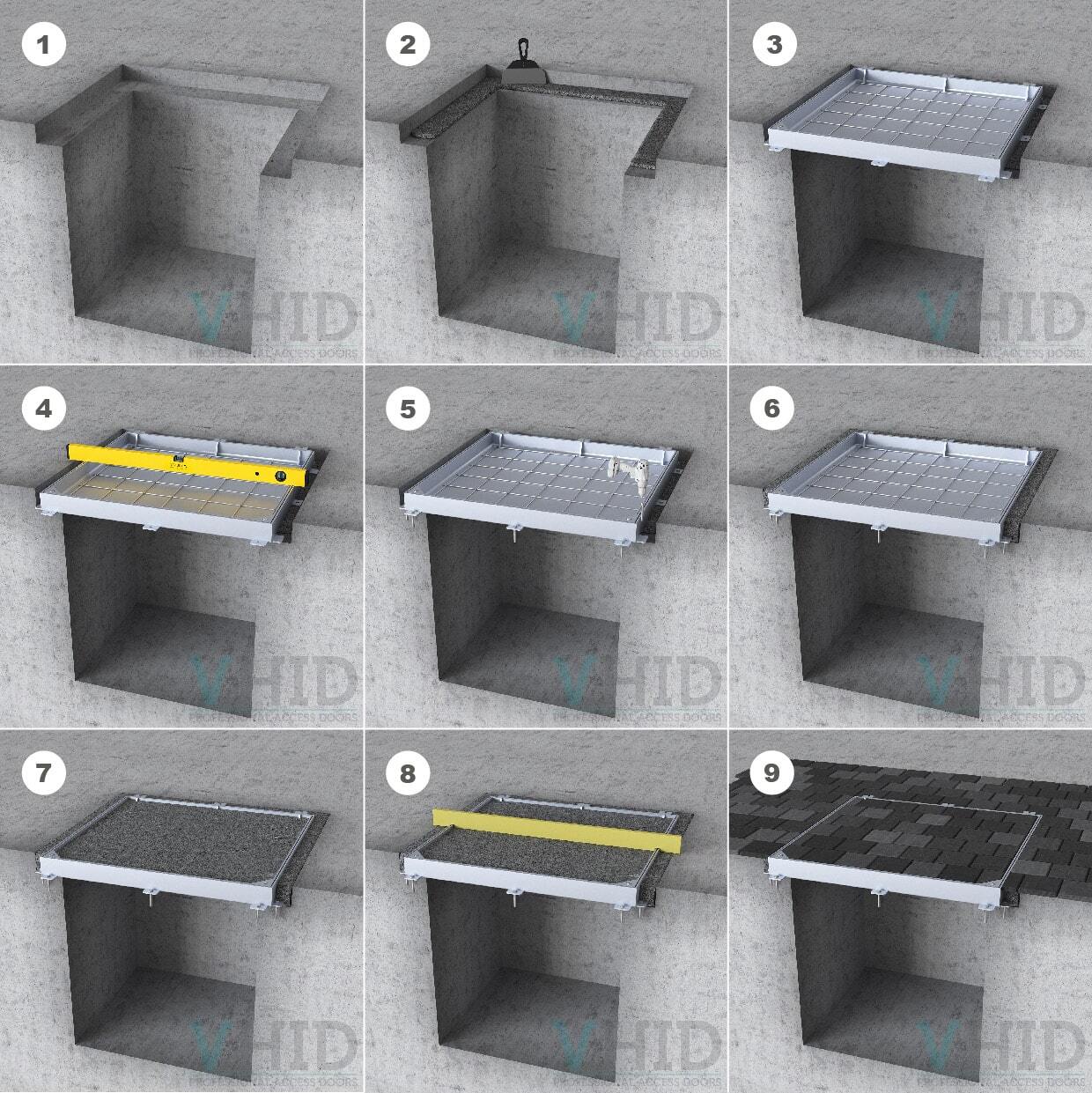 Hermetic floor hatch mod. HANZER. Stainless Steel, ideal for pool ...