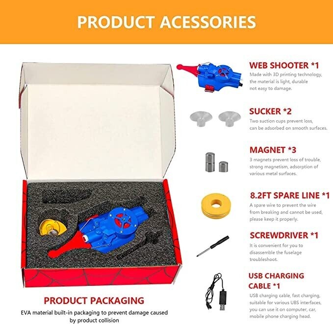 LEGACY'S WEB SHOOTER Spider Web Spiderman Spider Silk Spinning Launcher