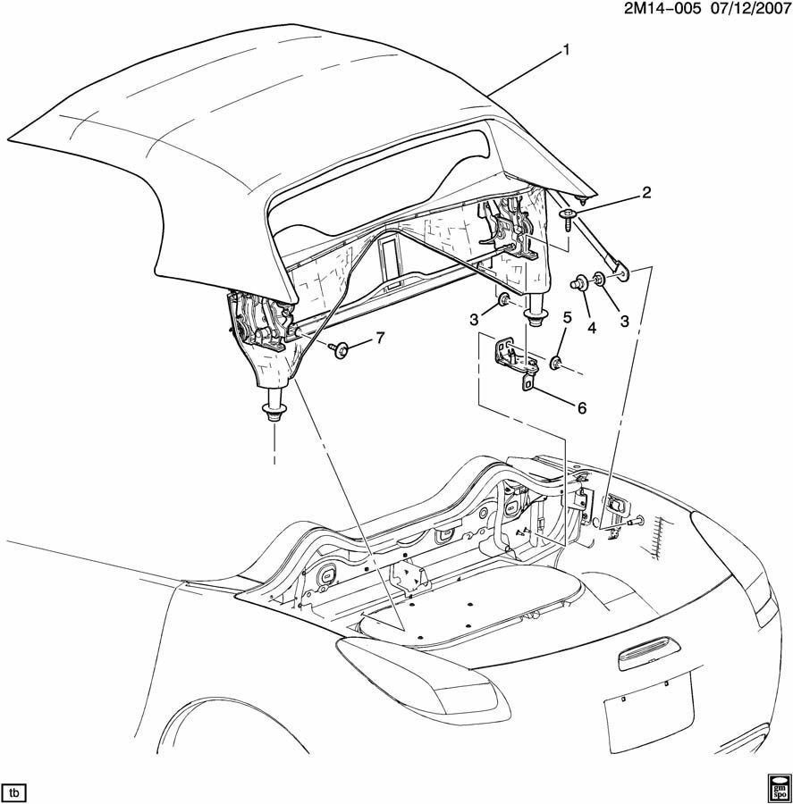 2006-2010 Solstice SKY RH Convertible Top Bracket New OEM 15841184 ...