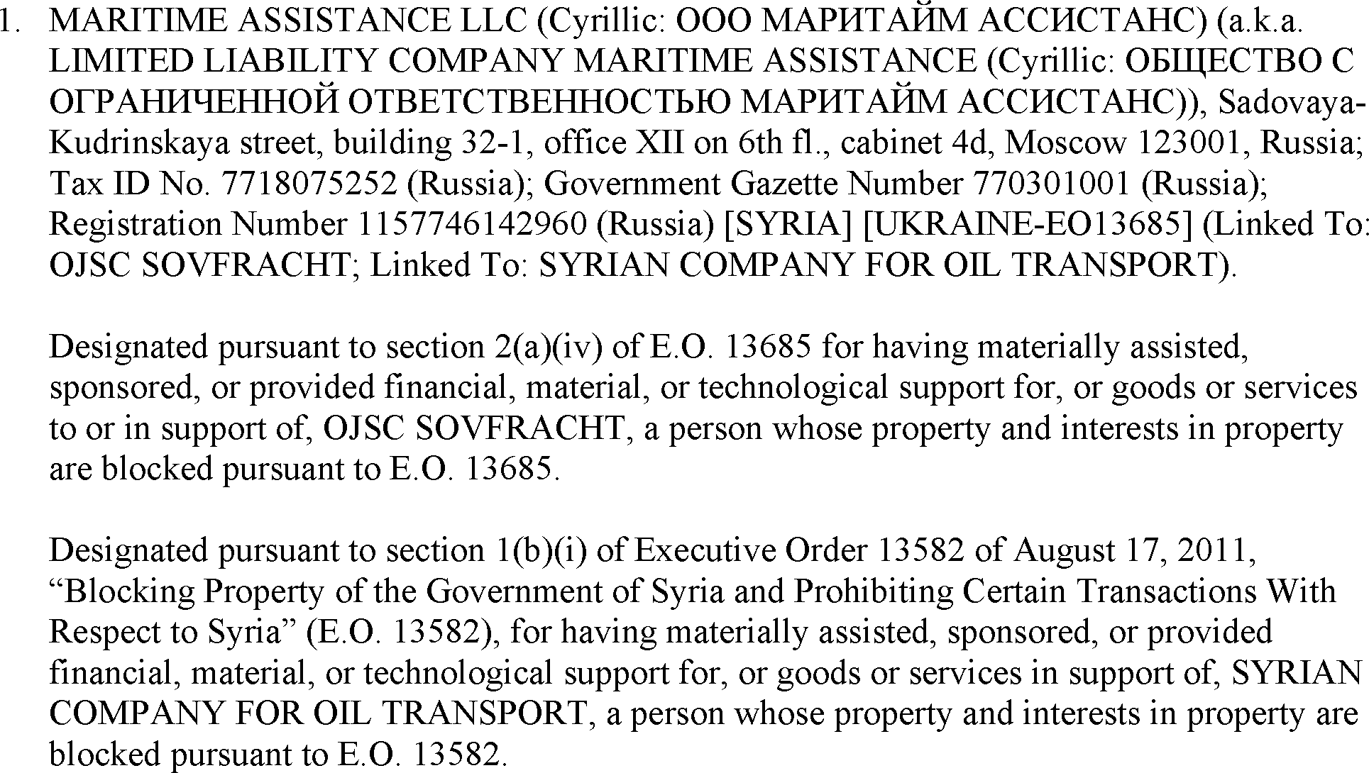 Federal Register :: Notice of OFAC Sanctions Actions