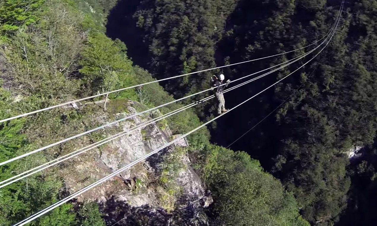 Watch Swiss Build Vertigo-Inducing Cable Bridge | GearJunkie
