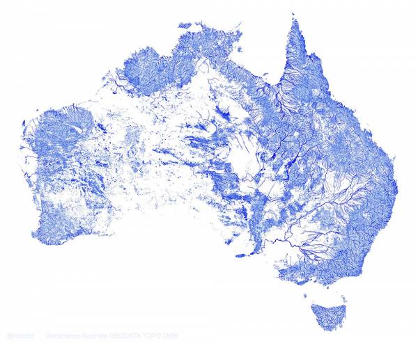 Water Only: Map Reveals Australian Rivers, Streams | GearJunkie