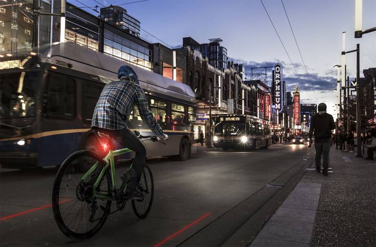 Tested: Bike Light Creates 'Laser Lanes' On Dark Streets | GearJunkie