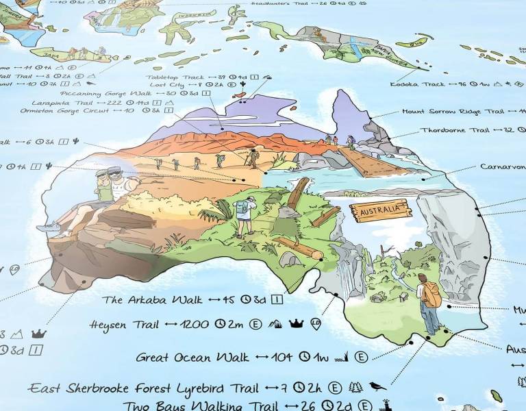 The World's Hiking Trails on One Map, Illustrated by Hand | GearJunkie