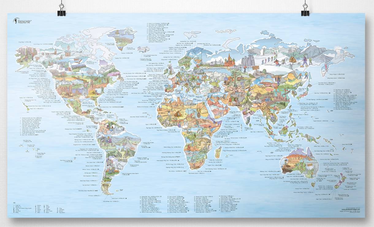The World's Hiking Trails on One Map, Illustrated by Hand | GearJunkie