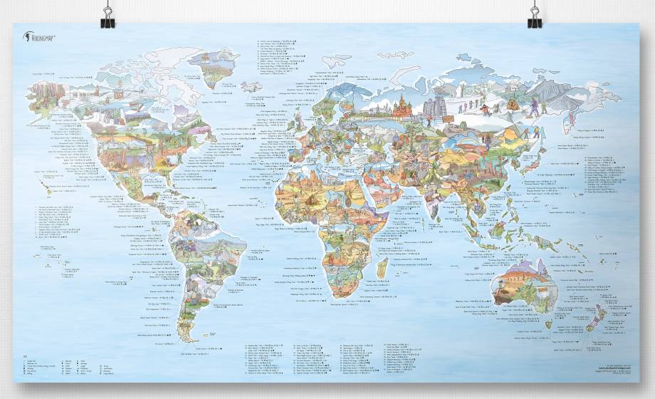 The World's Hiking Trails on One Map, Illustrated by Hand | GearJunkie