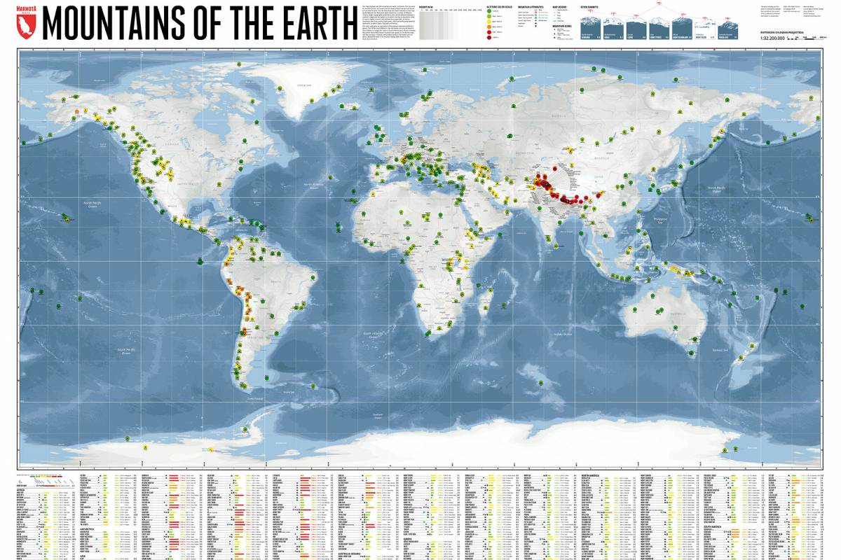 'Mountains of the Earth': Map Pinpoints More Than 500 Prominent Peaks ...