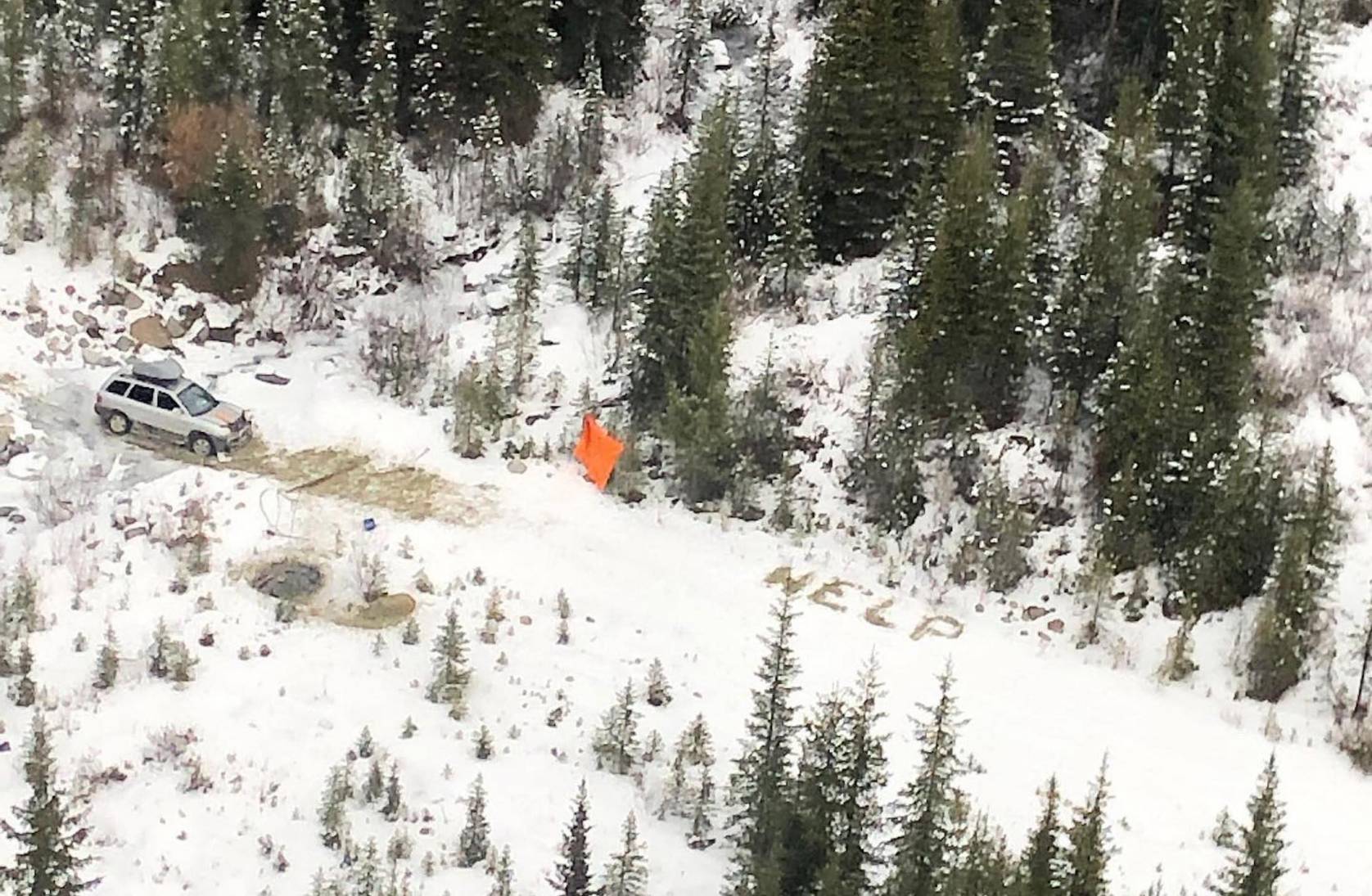 Missing Car Campers Write SOS Message in Snow | GearJunkie