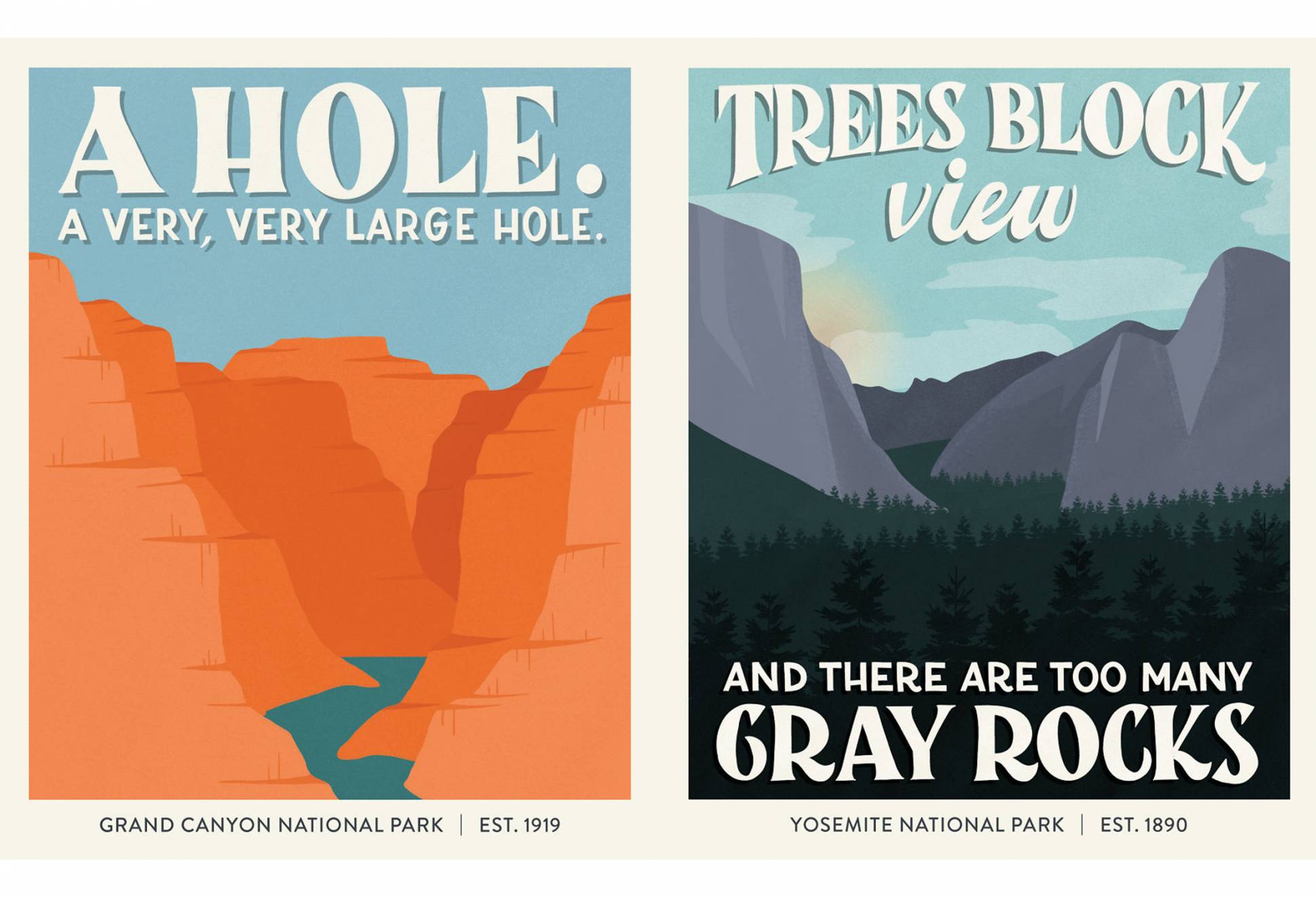 Hilarious Posters Illustrate Terrible National Park Reviews | GearJunkie