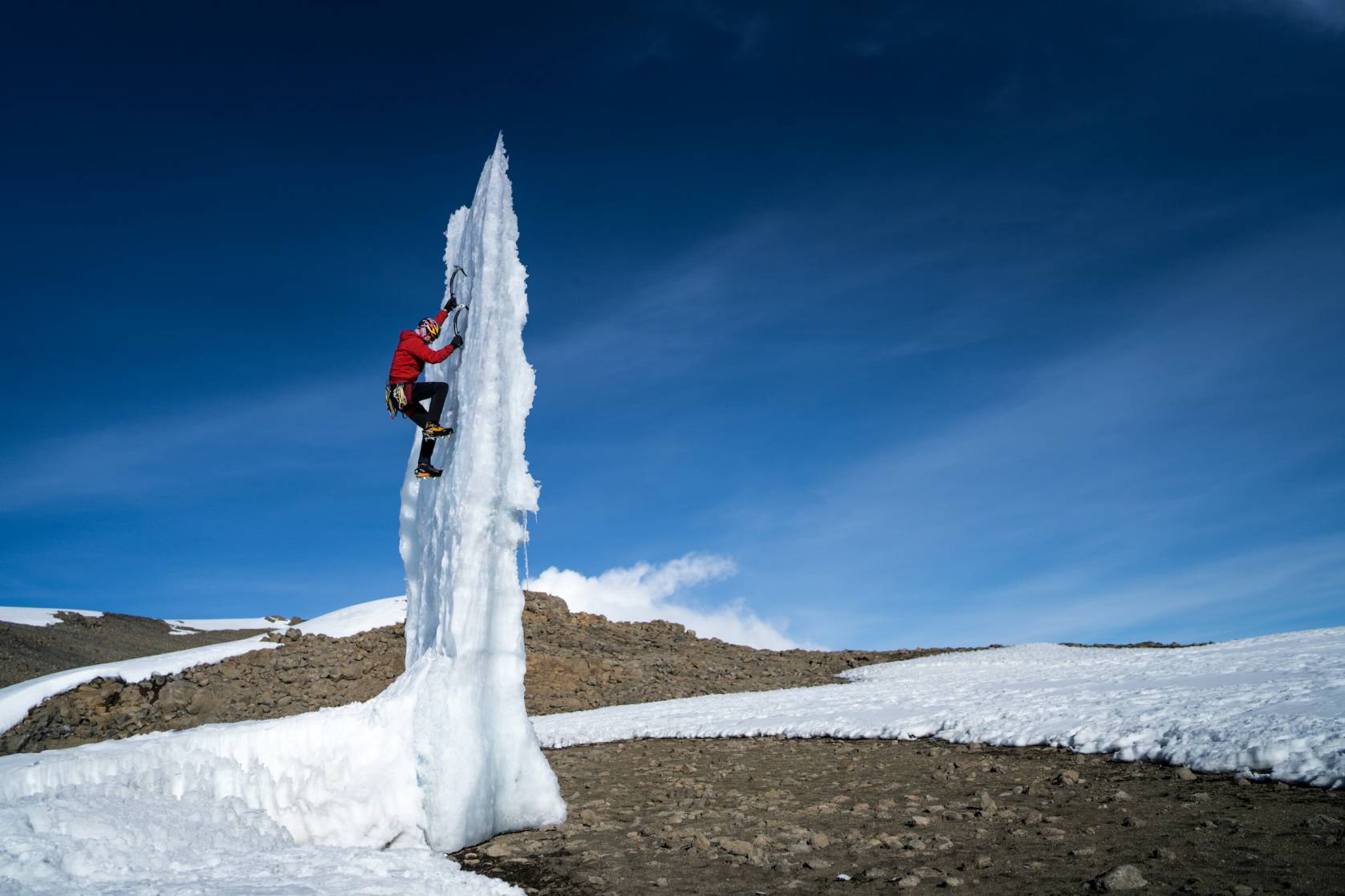 Messner Route Melts: Will Gadd Climbs Skinny Icicle on Kilimanjaro ...