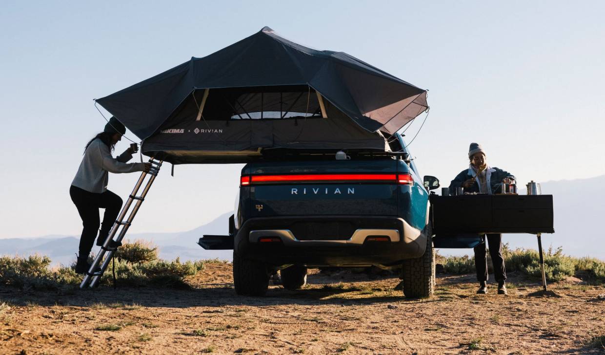 Rivian Truck Receives Custom Snow Peak Kitchen Treatment | GearJunkie