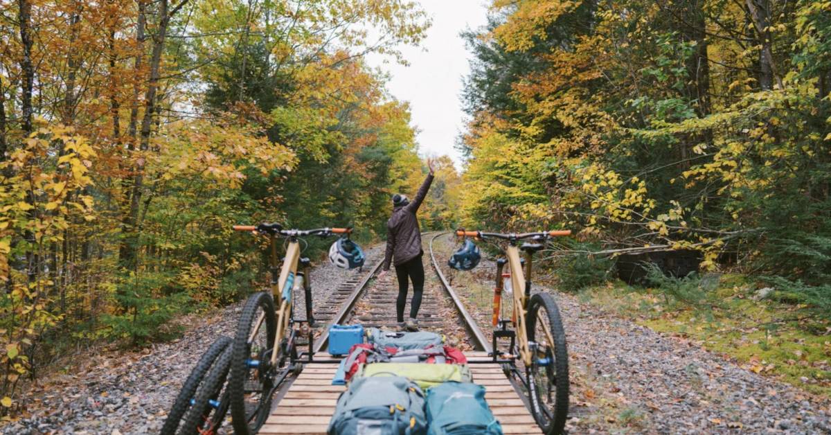 Couple Bikepacks on Railroads With Tandem Train Track Bike | GearJunkie