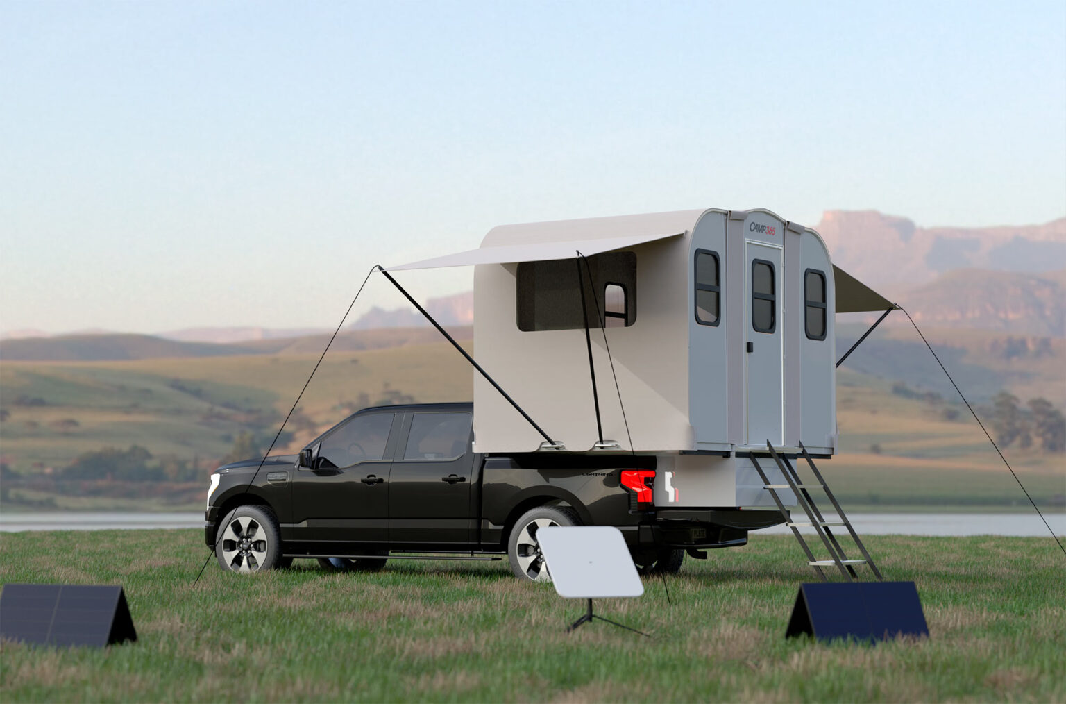 Starlink Included: Camp365 Markets 'T-Model' EV Truck Bed Camper ...
