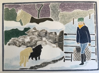 Kate Hanlon : Works on Paper : White Line Woodcuts