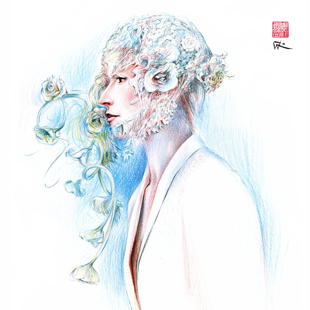 Photo by William Rowsell, Edwina Ibbotson, Drawing Cabaret Couture - Kavyar