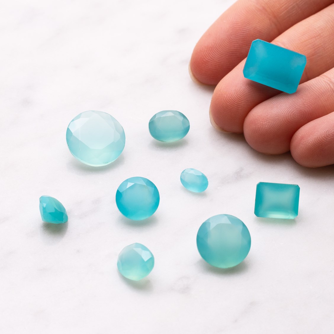 Blue Chalcedony Faceted Stones