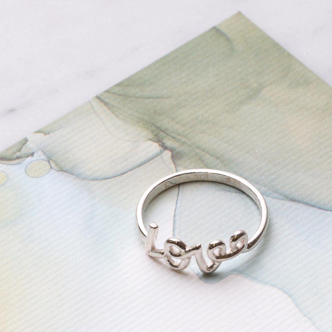 Sterling Silver 'Love' Ring