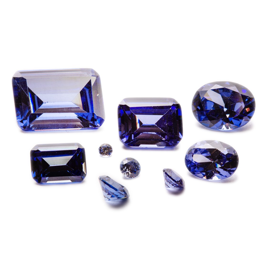 Tanzanite Coloured Cubic Zirconia Faceted Stones