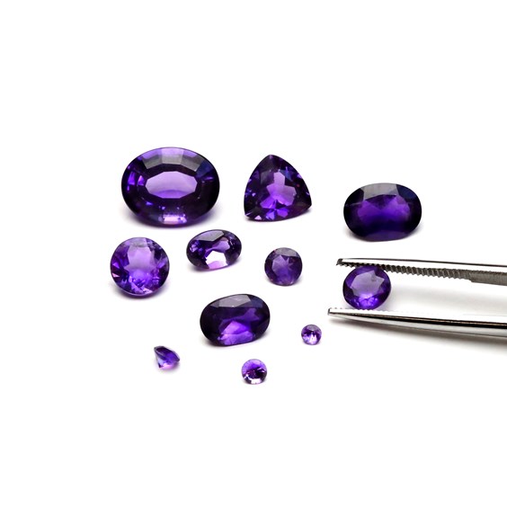 African Amethyst Faceted Stones
