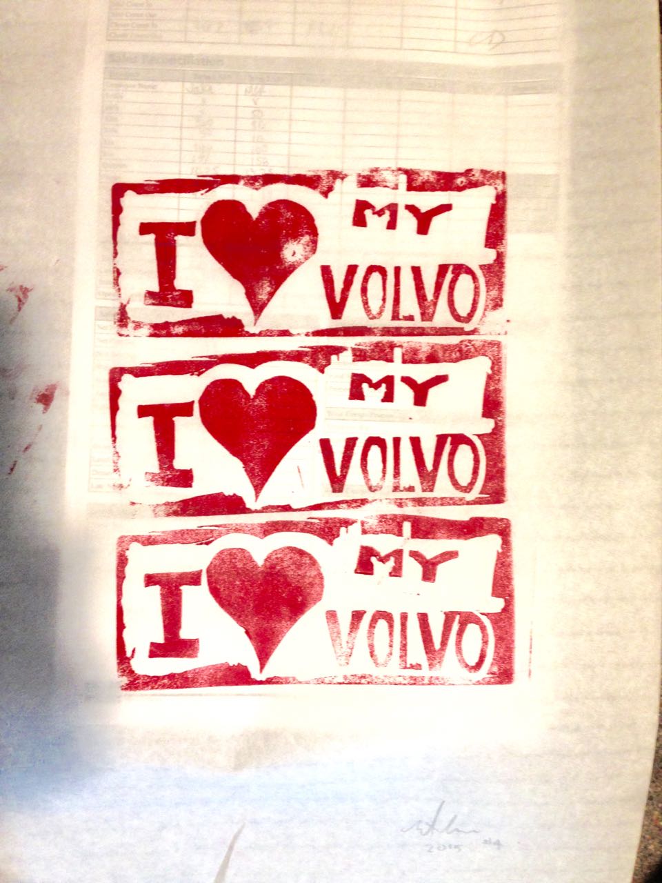 Making Volvo Prints from Block Cuts