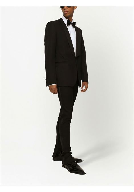 smoking nero monopetto in lana e seta con revers classico DOLCE ...
