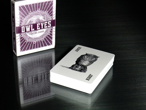 Owl Eyes Playing Cards Deep Scarlet
