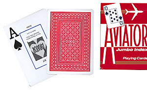 Cards Aviator Jumbo Index Poker Size (Red) RED
